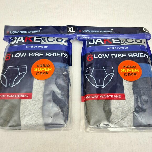 Jake&Co | Underwear & Socks | Jakeco Underwear Cotton Low Rise Briefs 6 Pack Black Grey Navy Men ...